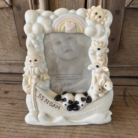 Lenox | Accents | Lenox Ss Noahs Ark Picture Frame Holds 3 2 X 5 Photo ...